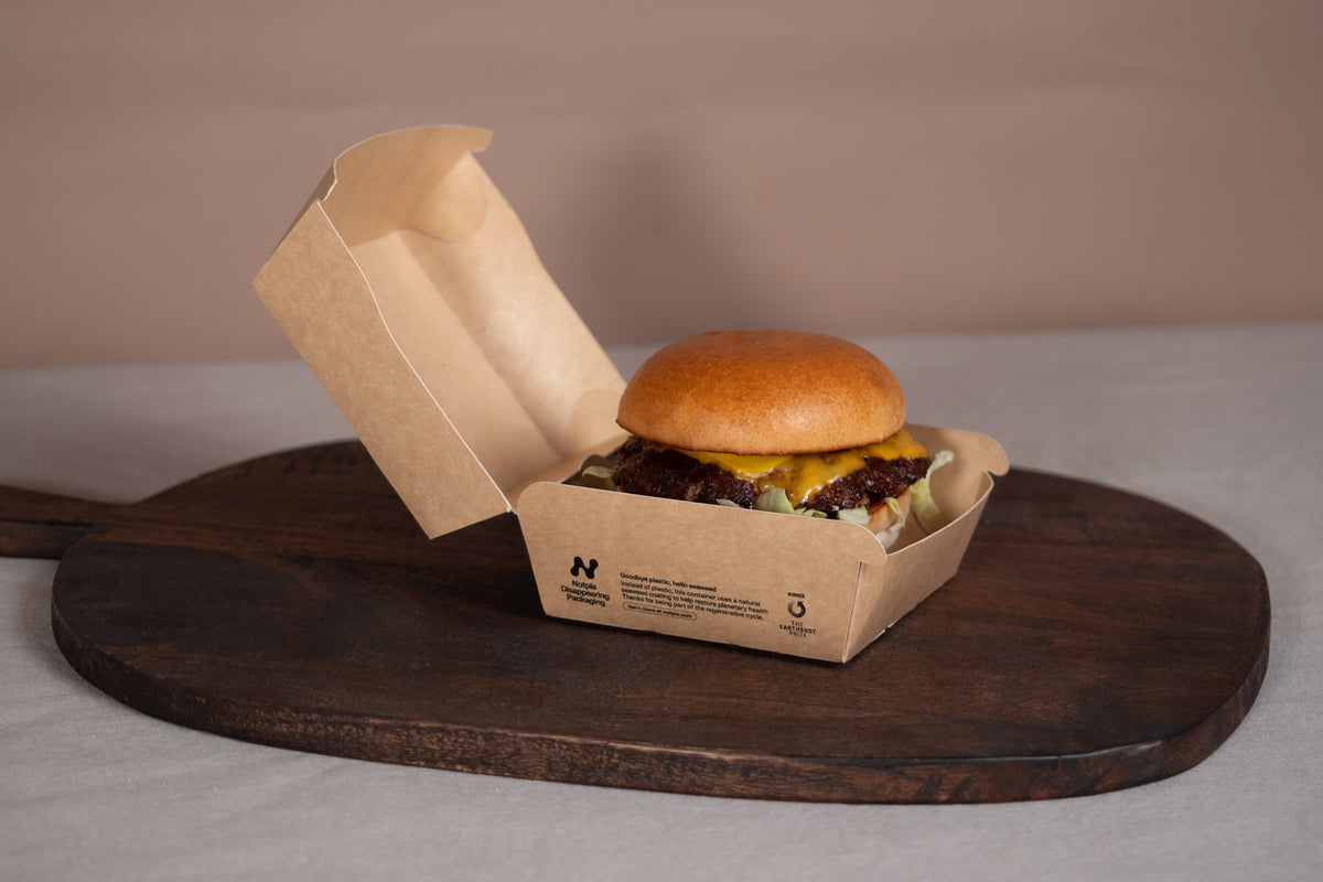 Notpla Burger Clamshell [6”] – Notpla Packaging