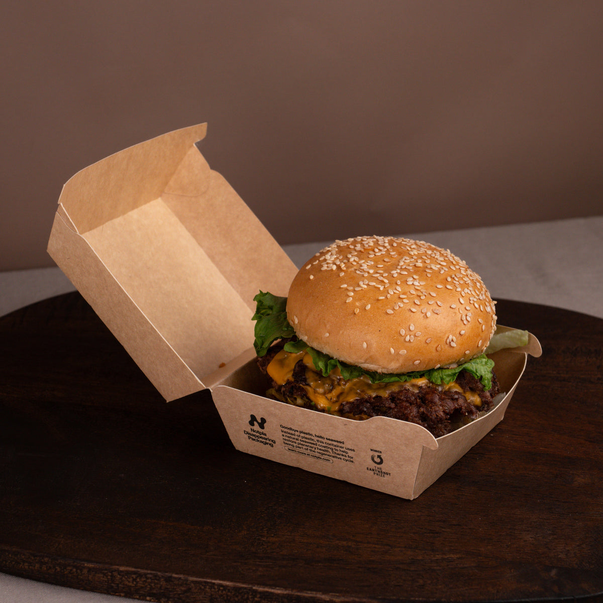 Notpla Burger box - with seaweed coating – Notpla Packaging