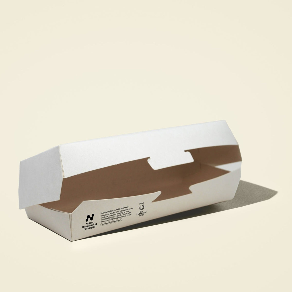 Notpla Hot Dog Clamshell [8x3”] – Notpla Packaging