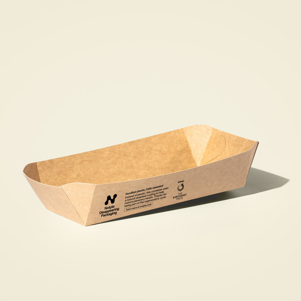 NOTPLA Rectangular Tray - with seaweed coating – Notpla Packaging